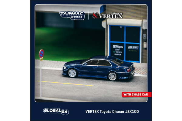 Tarmac Works x Vertex Toyota Chaser JZX100 (Blue) - Vertex USA